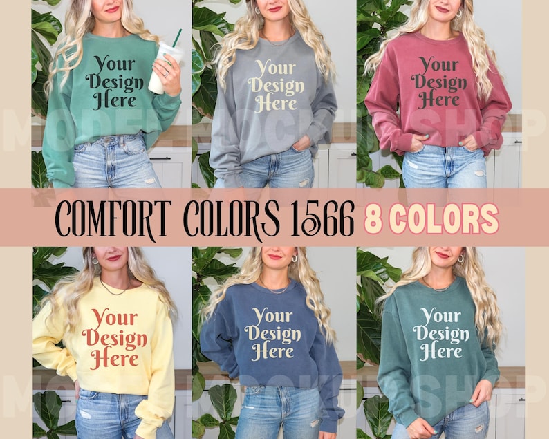 Comfort Colors 1566 Sweatshirt Mockup Bundle (digital Download) - Etsy