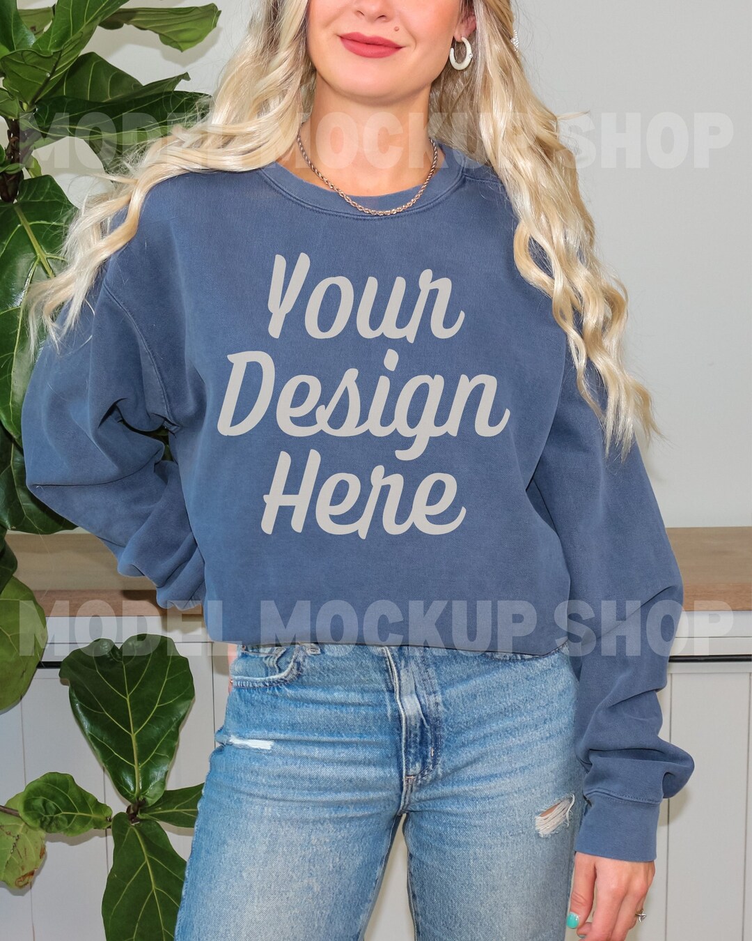 Comfort Colors Denim 1566 Mockup, Comfort Colors Sweatshirt Mockup ...