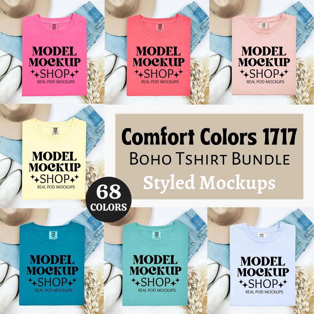Comfort Colors C1717 Tshirt Mockup Bundle | Folded Tshirt | Flat Lay ...
