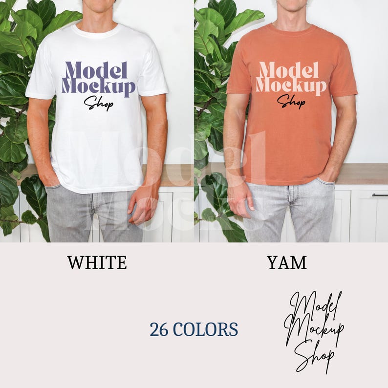 Comfort Colors C1717 Mens Shirt Mockup Bundle | Model Mockup Bundle ...