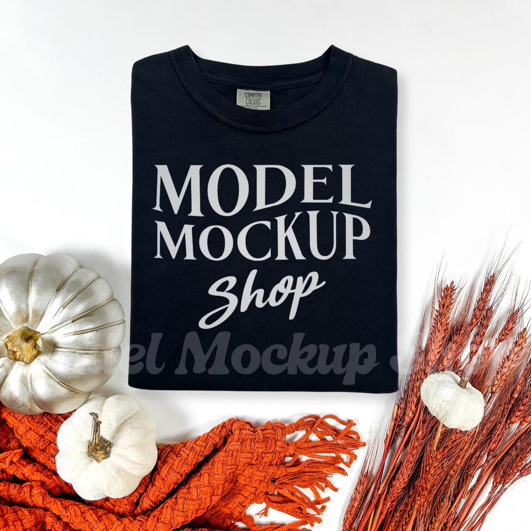 Comfort Color 1717 Black Shirt Mockup, Trending Mockup, Fall Tshirt ...