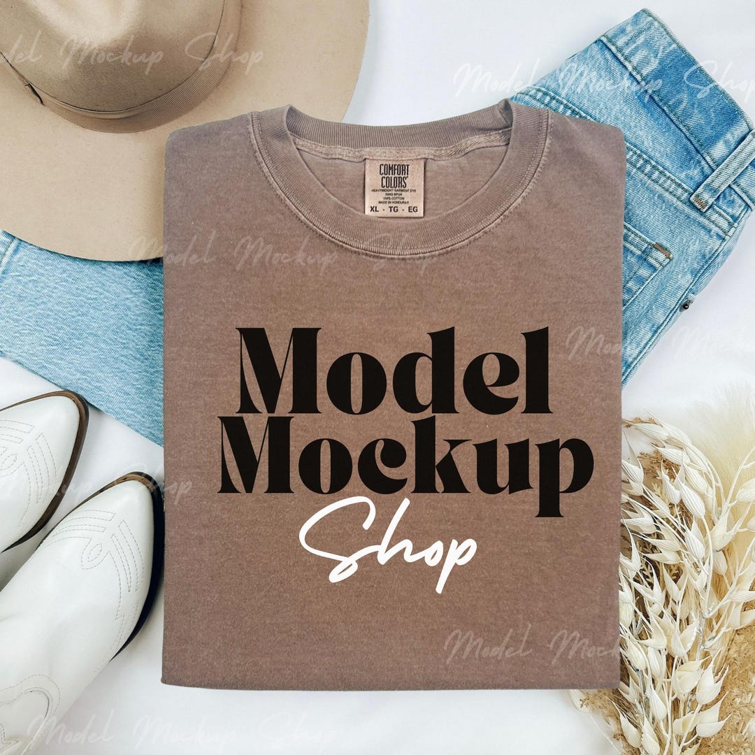 Comfort Colors 1717 Espresso Mockup, Comfort Colors Flat Lay Mock Up ...