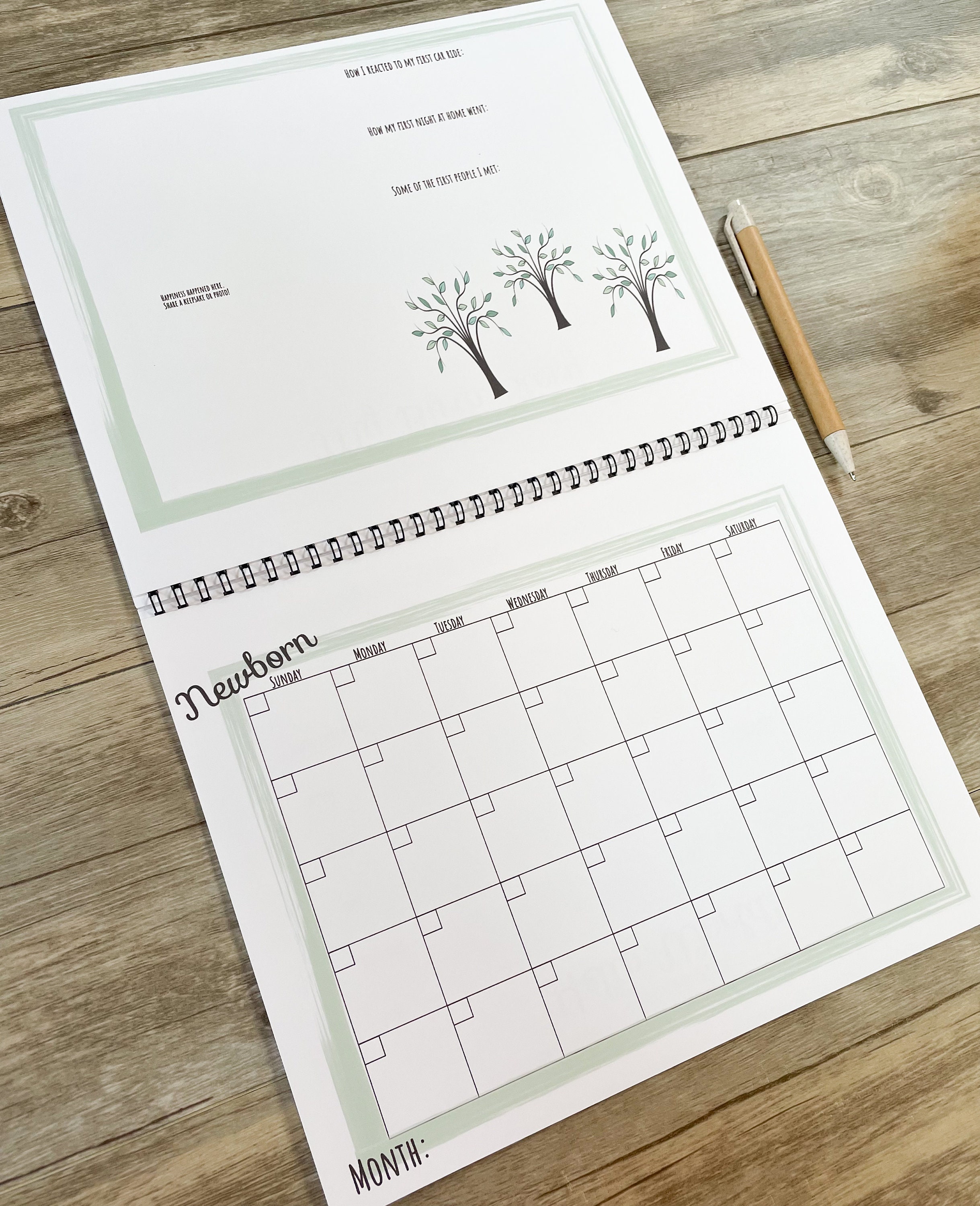 Baby's First Year Keepsake Calendar: Newborn Milestone Memory Book - Etsy