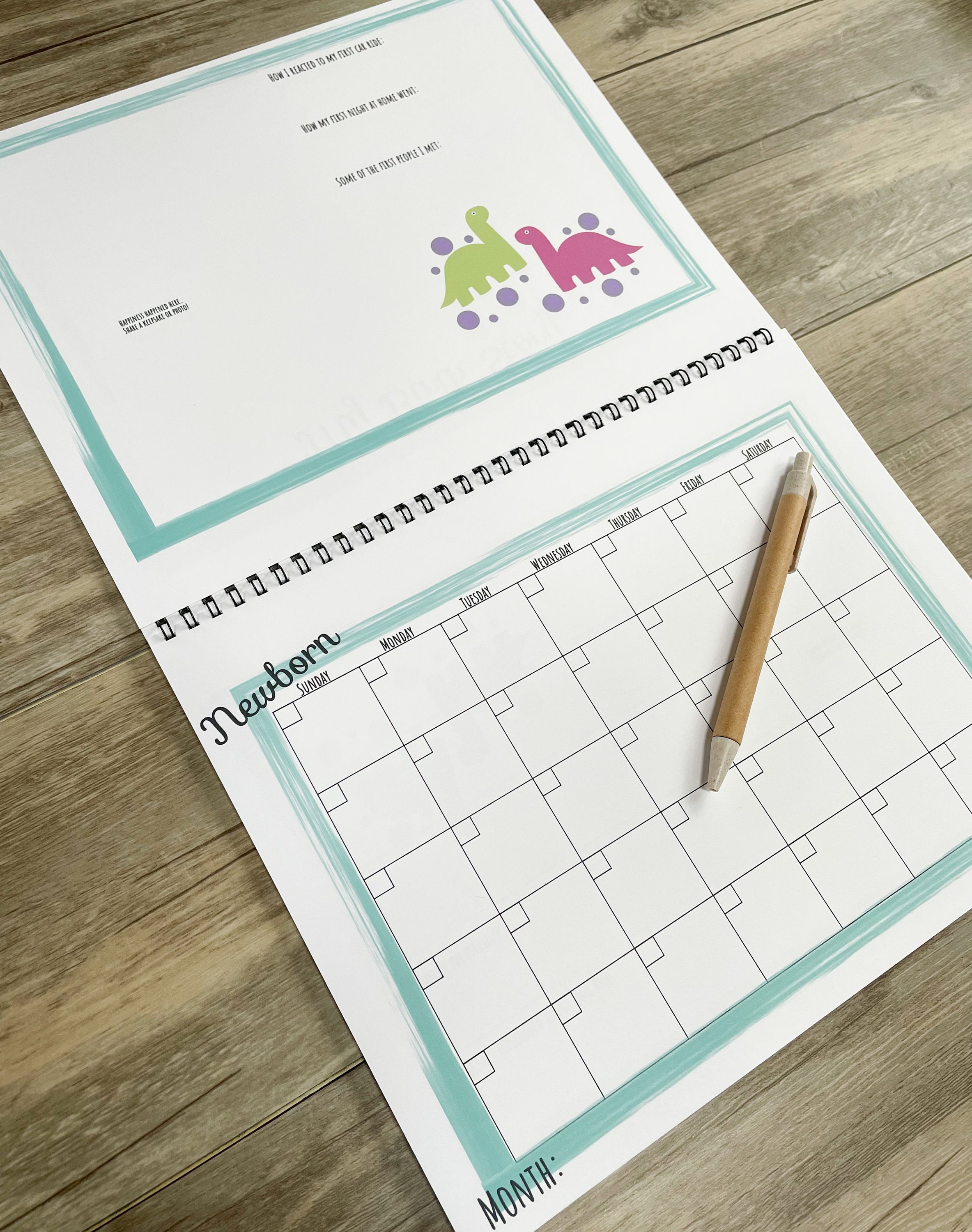 Baby First Year Calendar Baby Milestone Calendar Newborn - Etsy