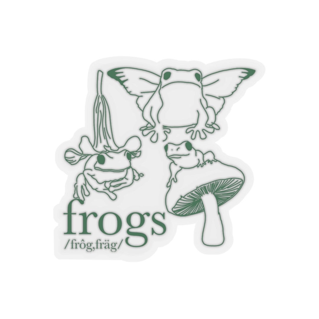 Vintage Frogs in Sage Green Sticker - Etsy