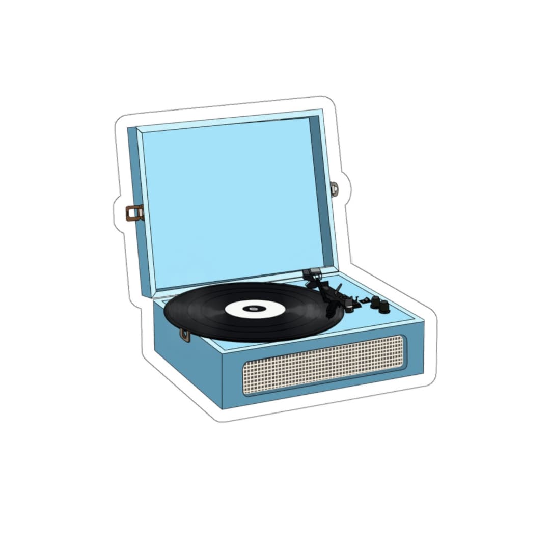 Blue Record Player Sticker - Etsy