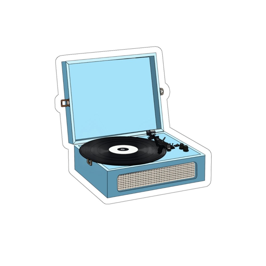 Blue Record Player Sticker - Etsy