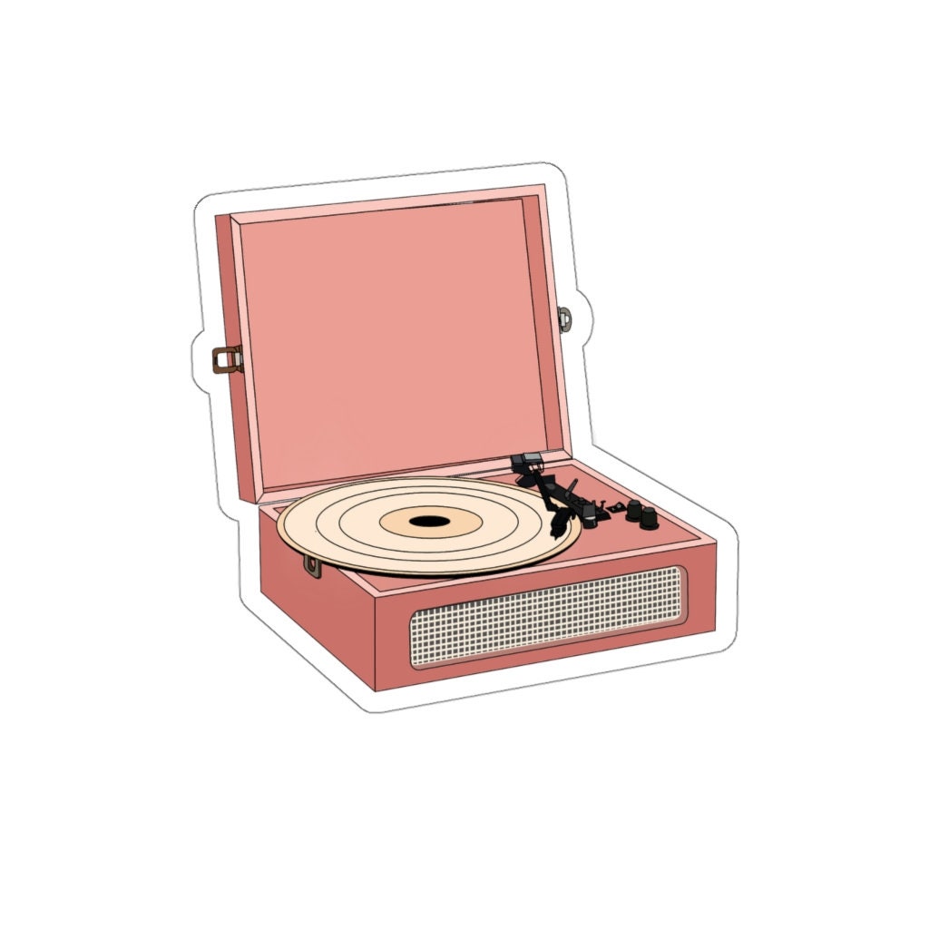 Pink Record Player Sticker - Etsy