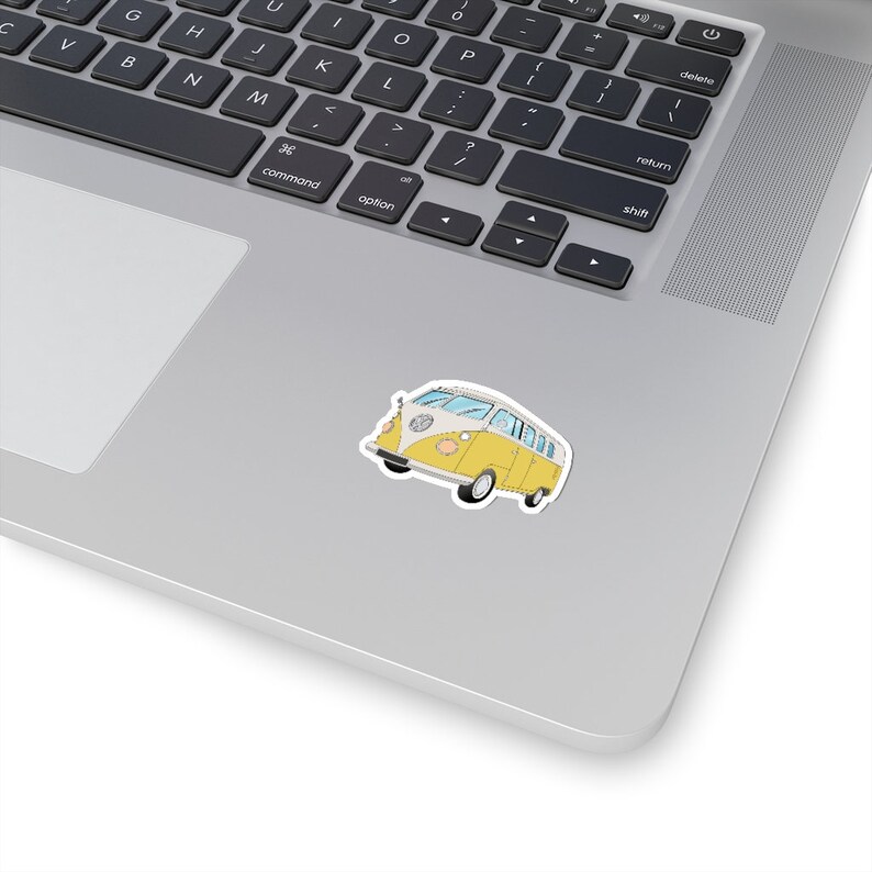 Yellow 70s Van Sticker - Etsy