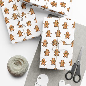 Wrapping Paper, Gingerbread Man Gift Wrap Sheets, Christmas Gift Wrap ...