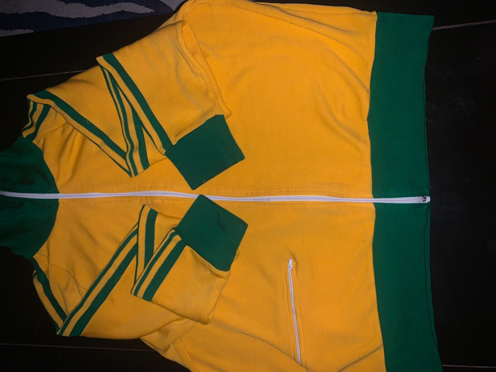 Vintage Jaguar Green & Yellow Track Jacket. Size Large.full Zip. Yellow ...