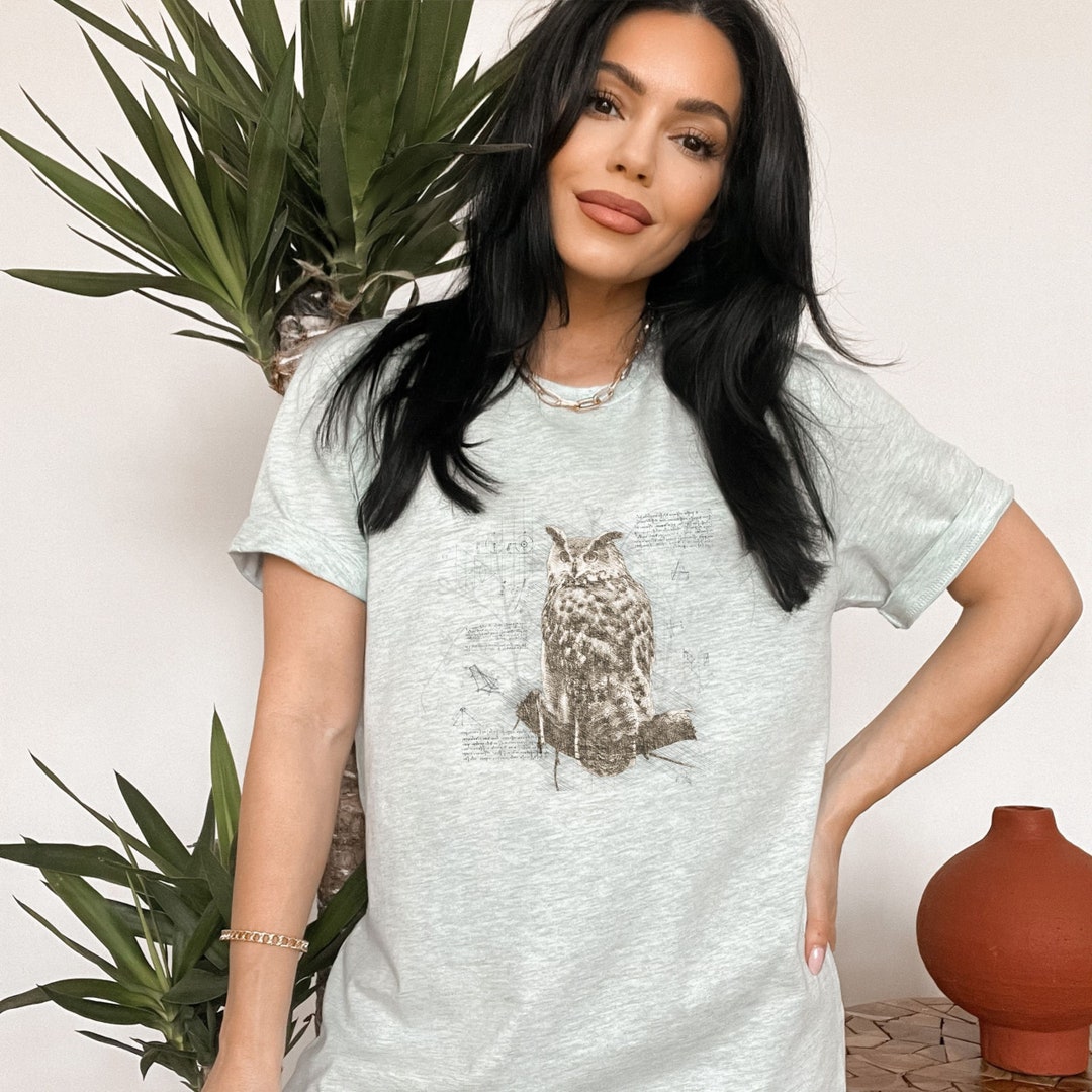 Vintage Owl Art Shirt, Owl Shirt, Nature Shirt, Owl Art Shirt, Nature ...