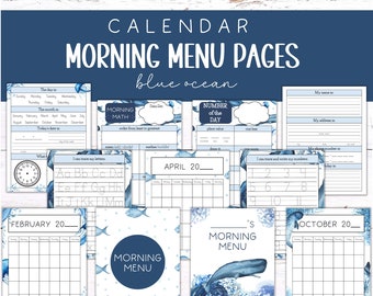 Morning Menu Pages Homeschool Morning Menu Calendar Pages Morning Time ...