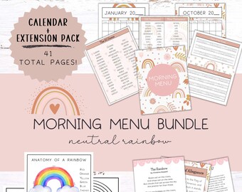 Morning Menu Bundle Calendar Pages Morning Basket Calendar Skills ...