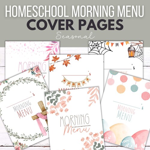 Seasonal Morning Menu Covers Morning Time Binder Covers - Etsy