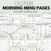 Morning Menu Pages Homeschool Morning Menu Calendar Pages - Etsy