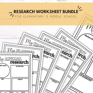 Research Worksheet Bundle | Printable Research Template | Essay ...
