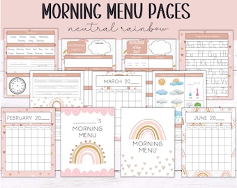 Morning Menu Pages Homeschool Morning Menu Calendar Pages Morning Time ...