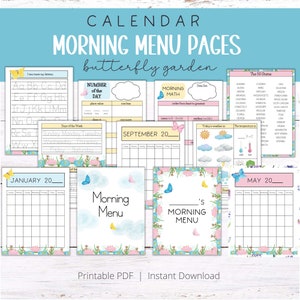 Morning Menu Pages Homeschool Morning Menu Calendar Pages Morning Time ...