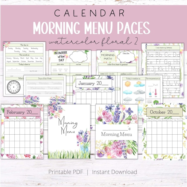Printable Menu Planner Meal Planner Weekly Menu Monthly Menu - Etsy