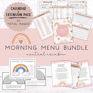 Morning Menu Pages Homeschool Morning Basket Calendar - Etsy