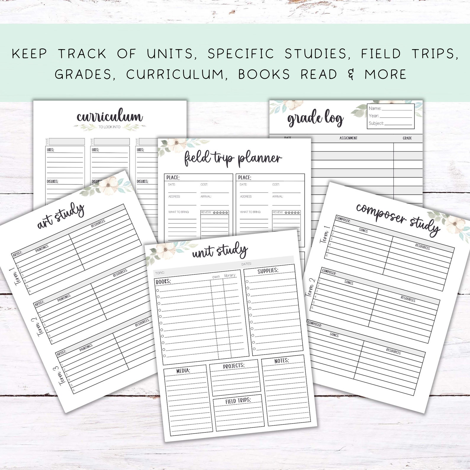Homeschool Planner | Undated Planner | Homeschool Trackers | Printable ...
