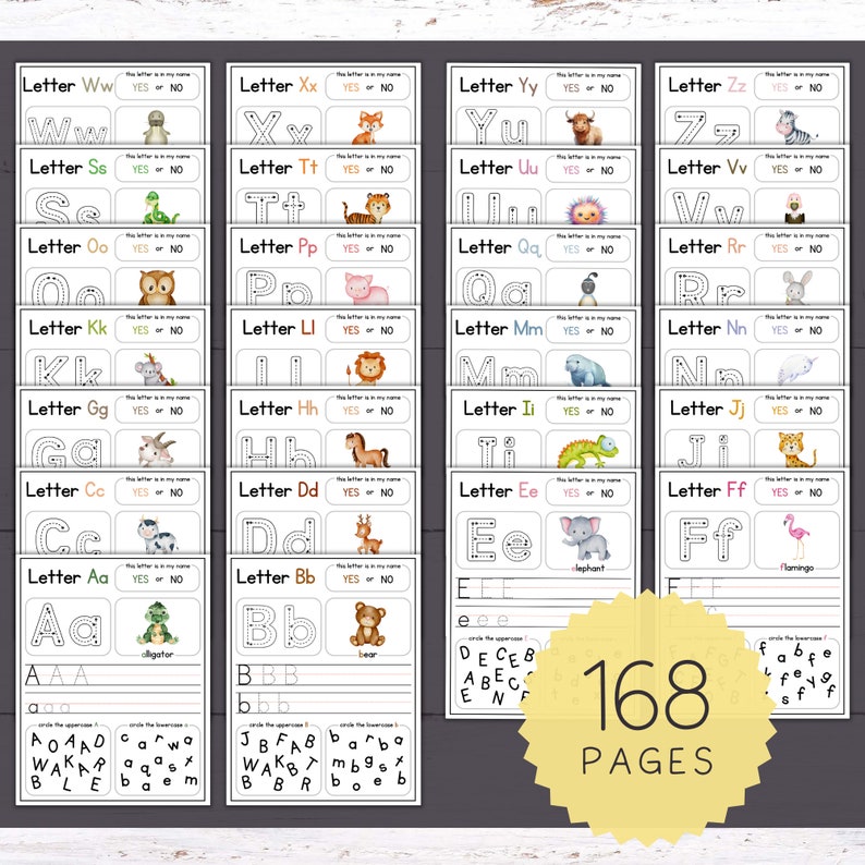 Alphabet Workbook Letter of the Week Alphabet Cards - Etsy