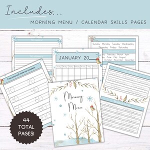 January Bundle | Morning Menu | Winter Themed Printables - Etsy