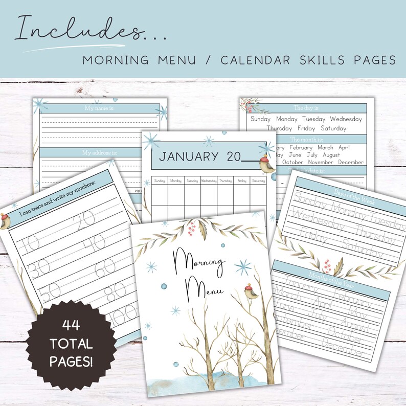 January Bundle | Morning Menu | Winter Themed Printables - Etsy