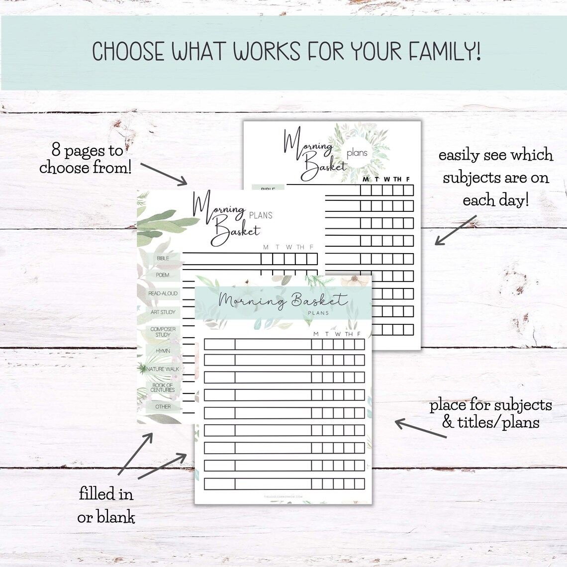 Homeschool Morning Basket Schedule | Morning Basket Planner ...