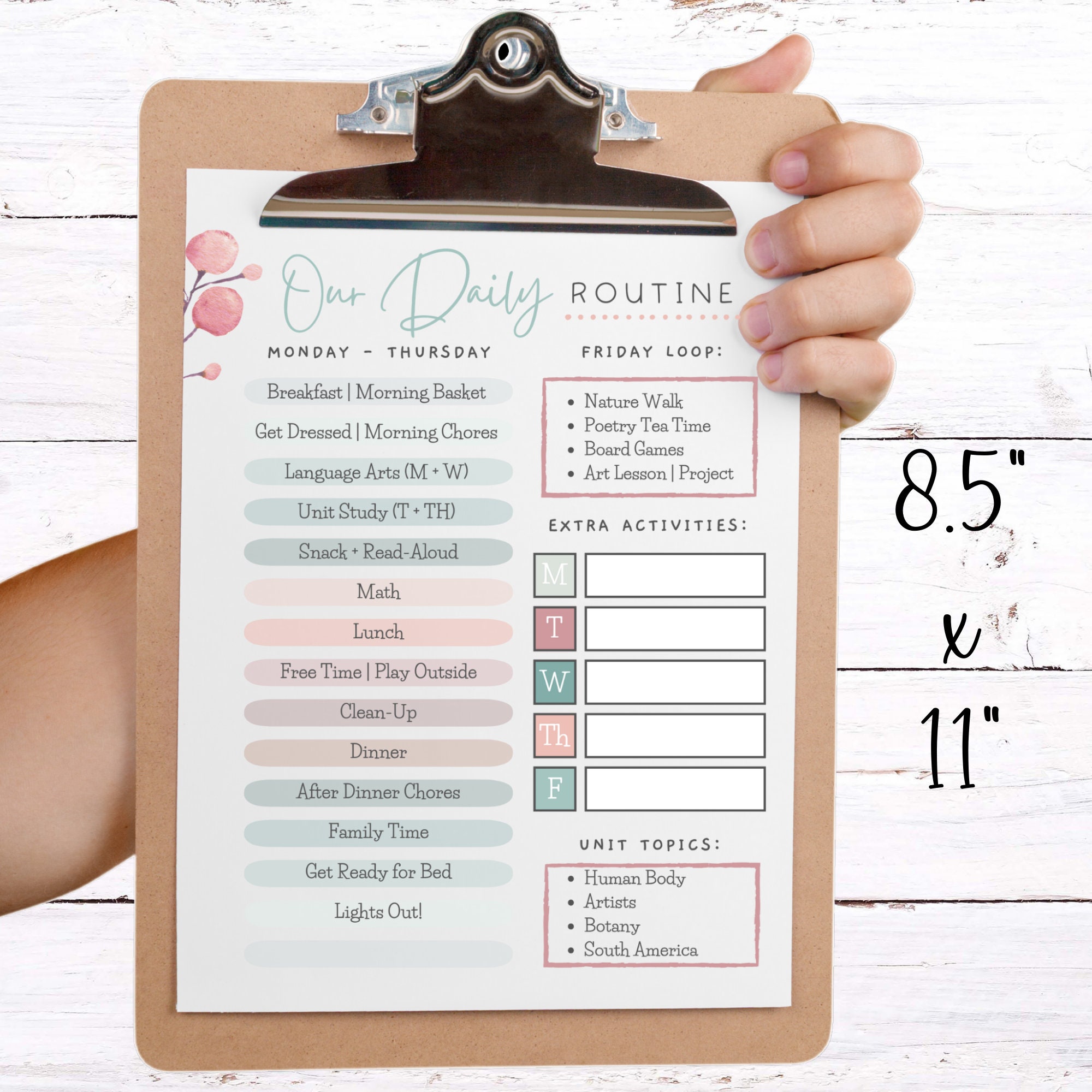 Daily Routine Template Daily Schedule Printable Homeschool Routine ...