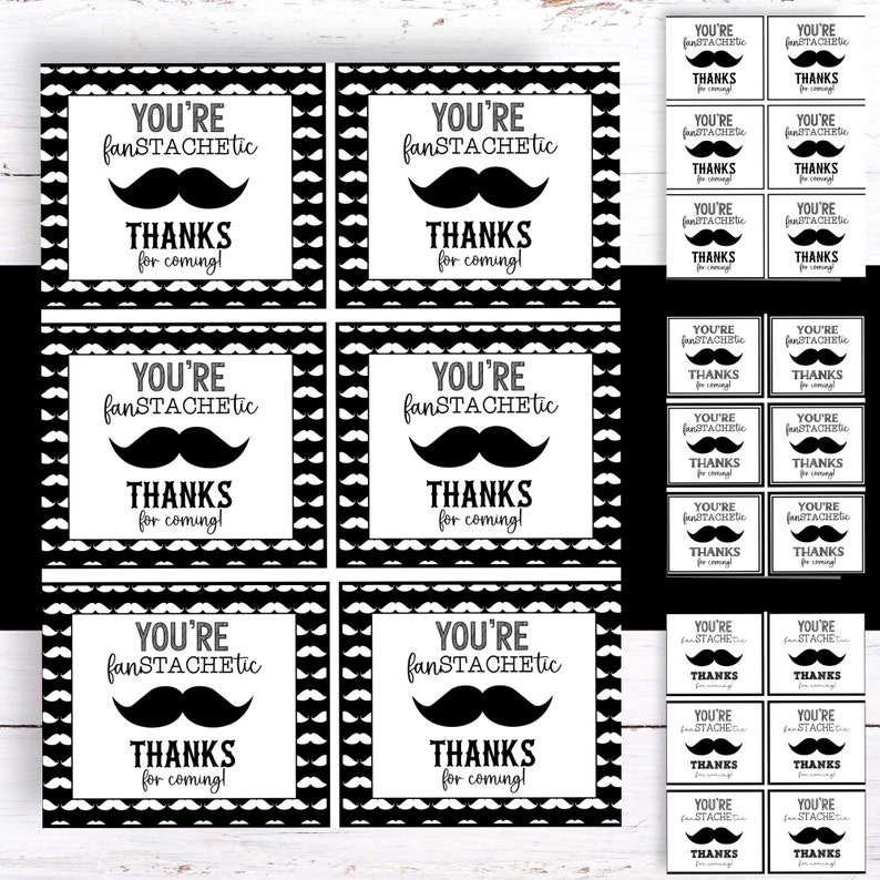 Printable Gift Tags | Party Favor Tags | Mustache - Etsy