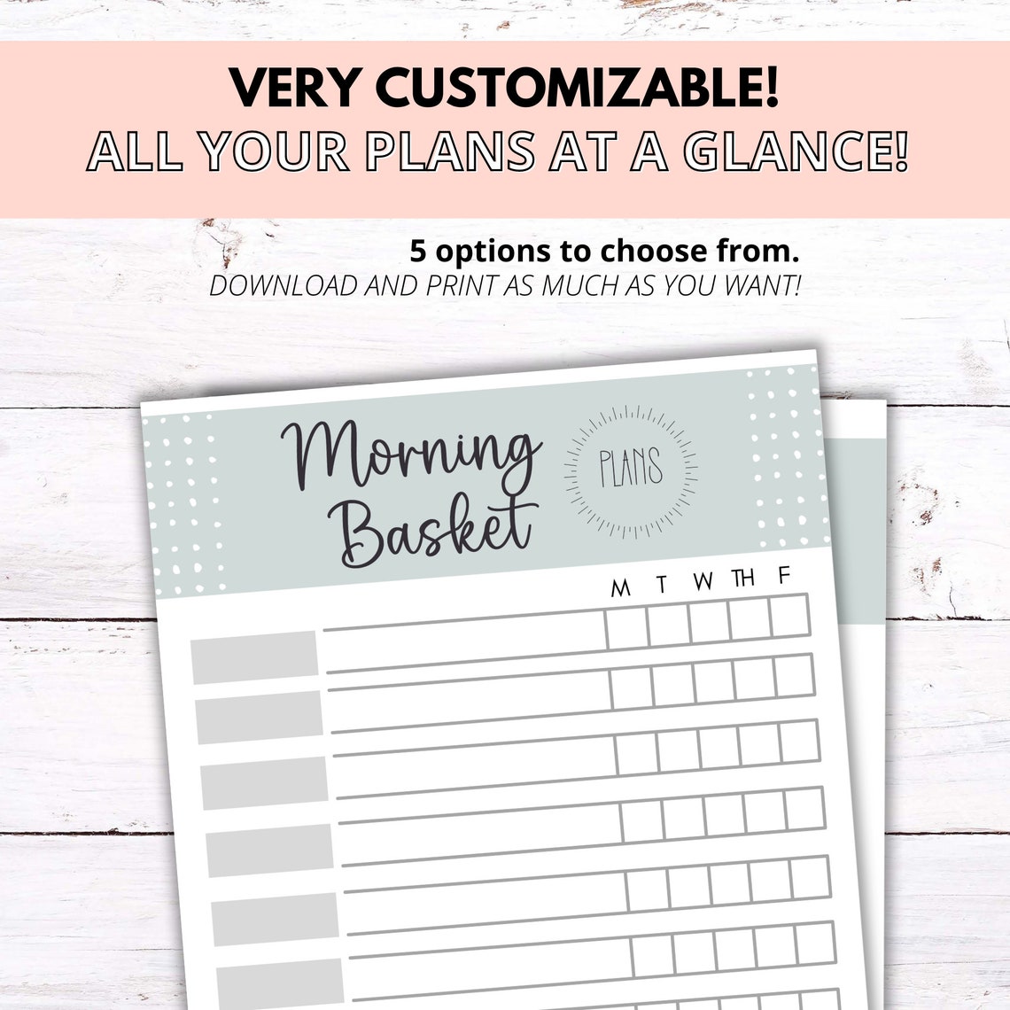 Homeschool Morning Basket Schedule Morning Basket Planning - Etsy