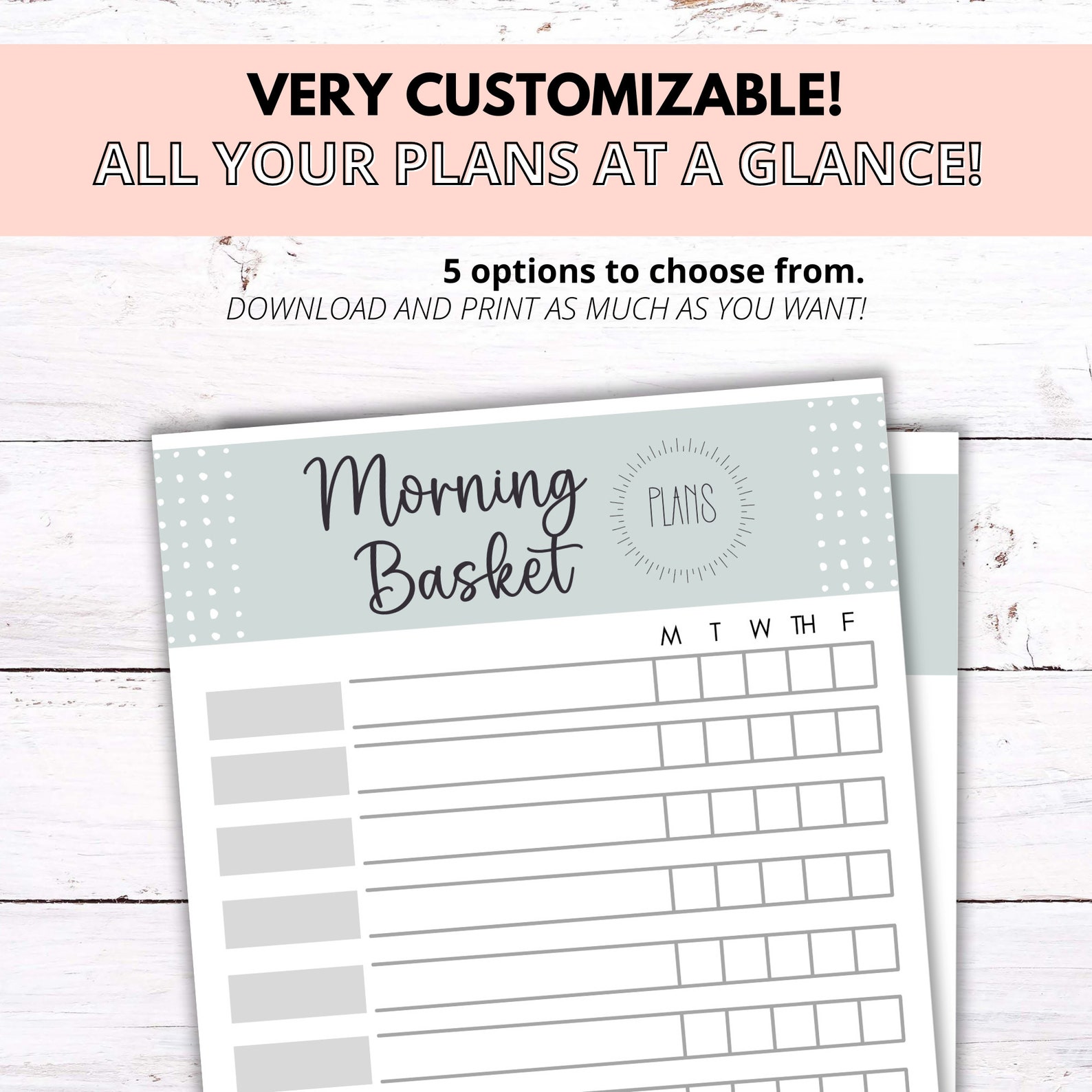 Homeschool Morning Basket Schedule Morning Basket Planning - Etsy