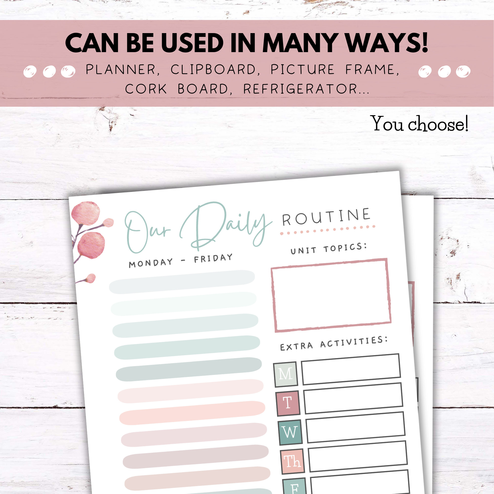 Daily Routine Template | Daily Schedule Printable | Homeschool Routine ...