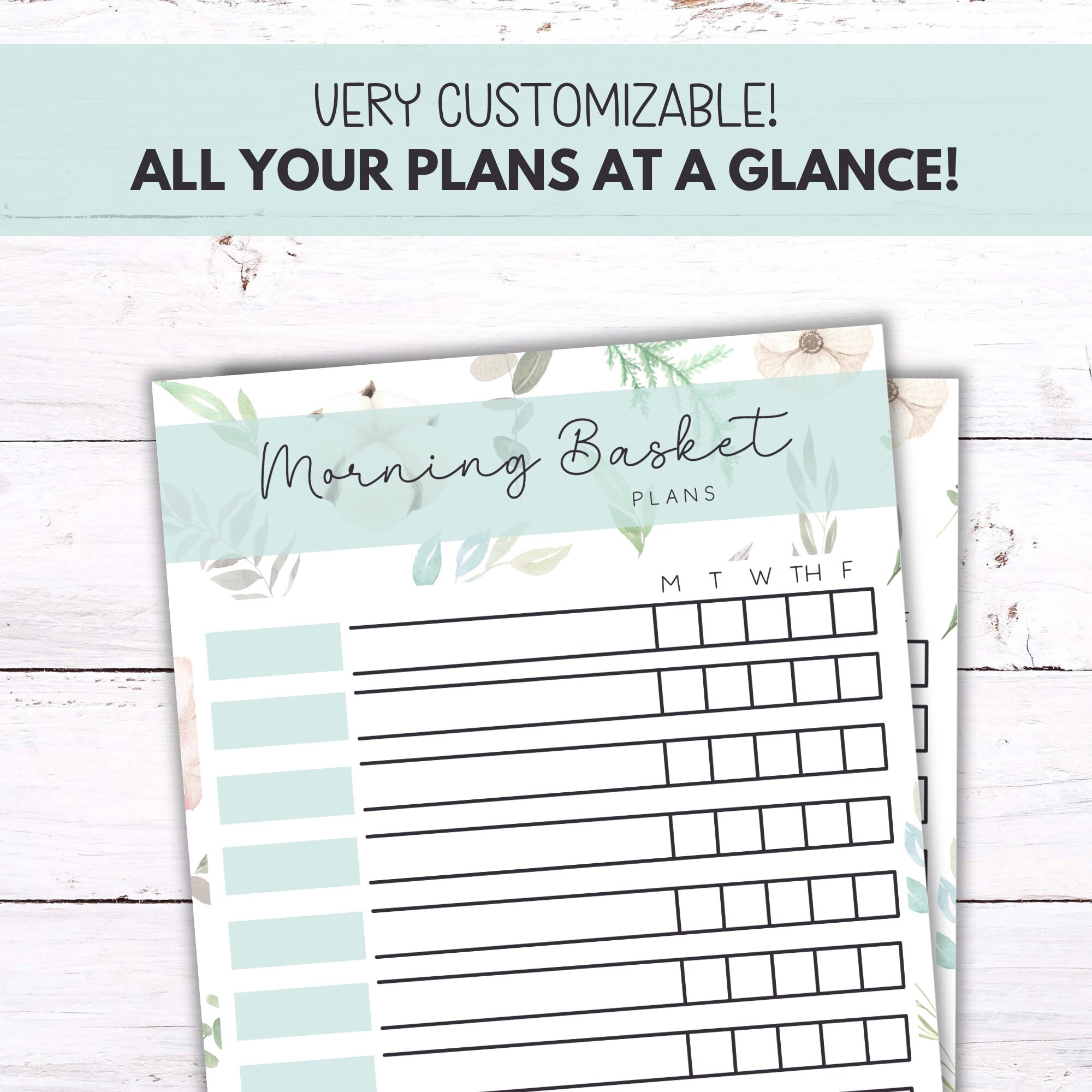 Homeschool Morning Basket Schedule Morning Basket Planner Homeschool ...