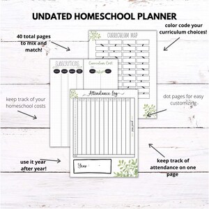 Botanical Printable Homeschool Planner Dot Journal Planner Bullet ...