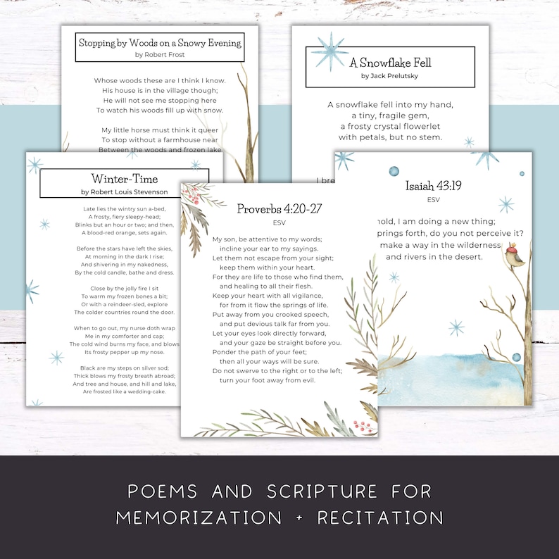 January Bundle | Morning Menu | Winter Themed Printables - Etsy