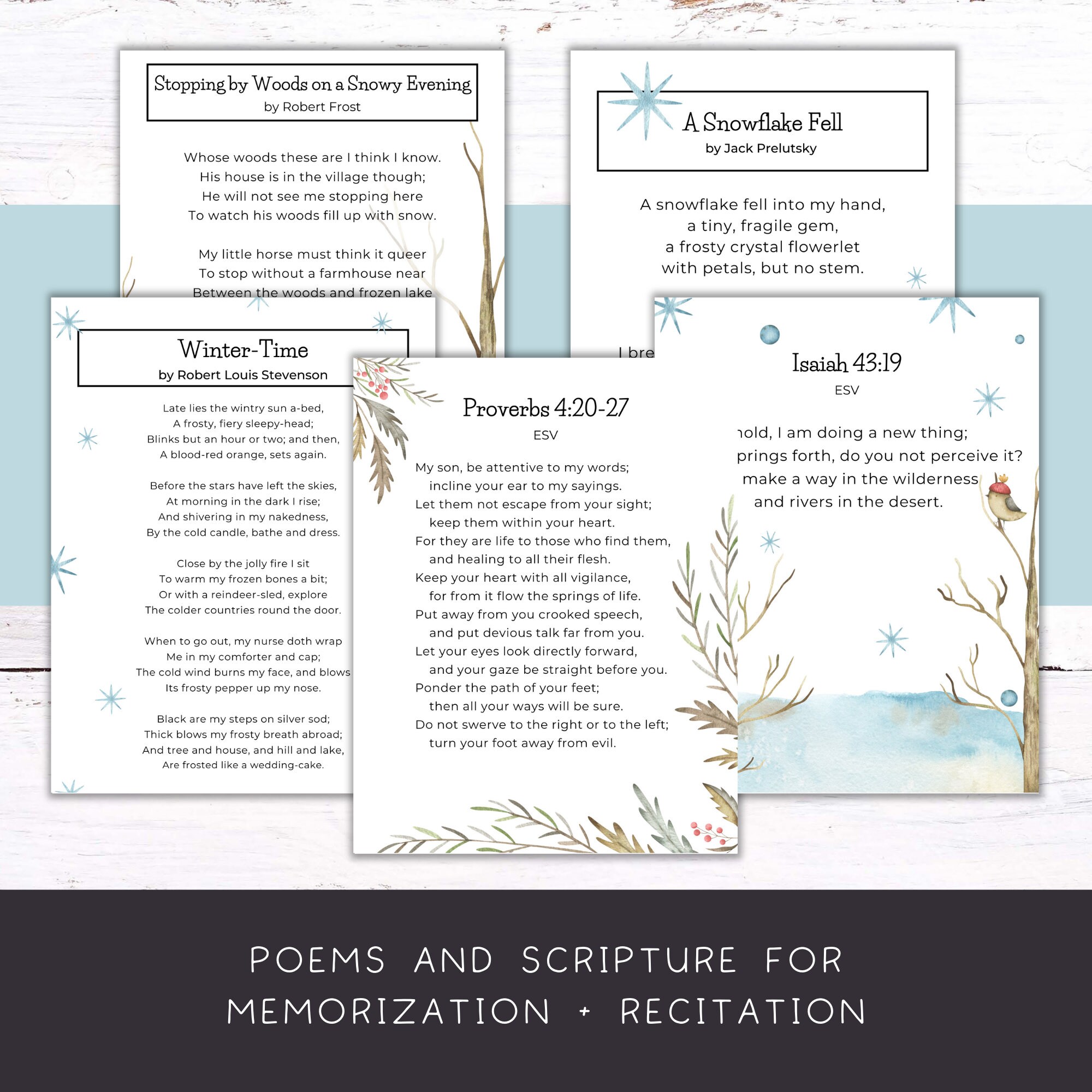 January Bundle | Morning Menu | Winter Themed Printables - Etsy