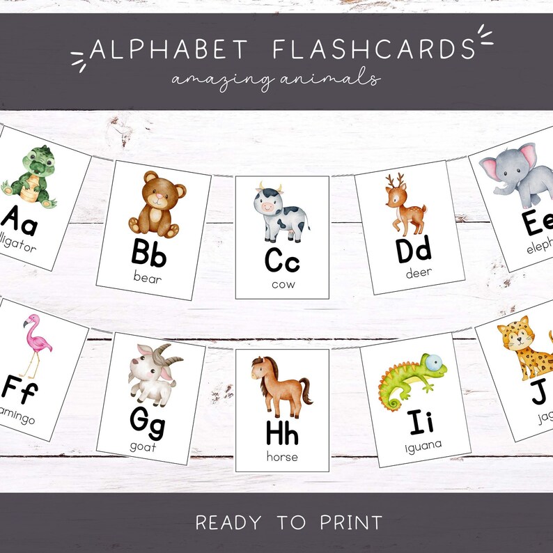Printable Alphabet Flashcards | Letter of the Week Cards - Etsy