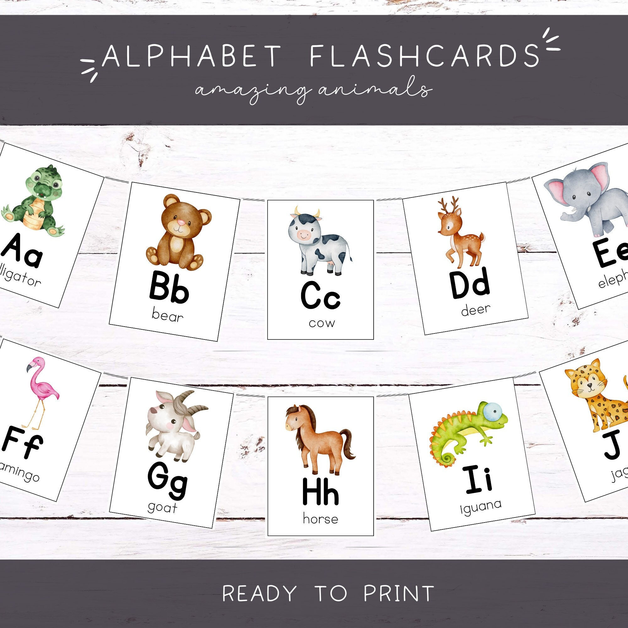 Printable Alphabet Flashcards | Letter of the Week Cards - Etsy UK