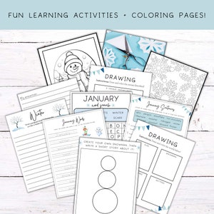 January Bundle | Morning Menu | Winter Themed Printables - Etsy