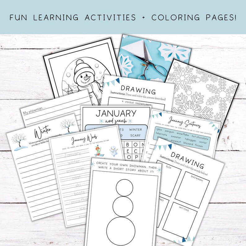 January Bundle | Morning Menu | Winter Themed Printables - Etsy