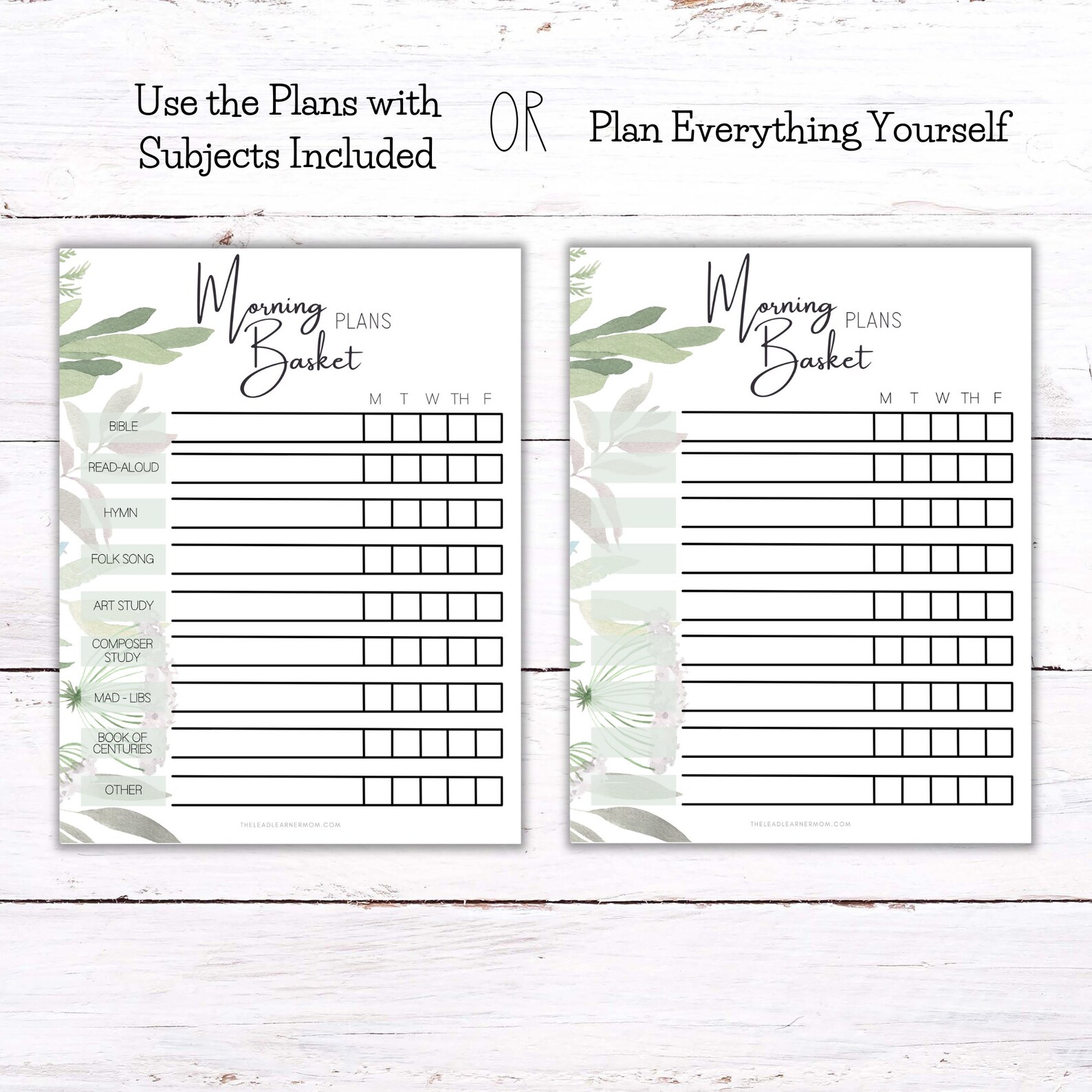Homeschool Morning Basket Schedule | Morning Basket Planner ...