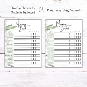 Homeschool Morning Basket Schedule | Morning Basket Planner ...