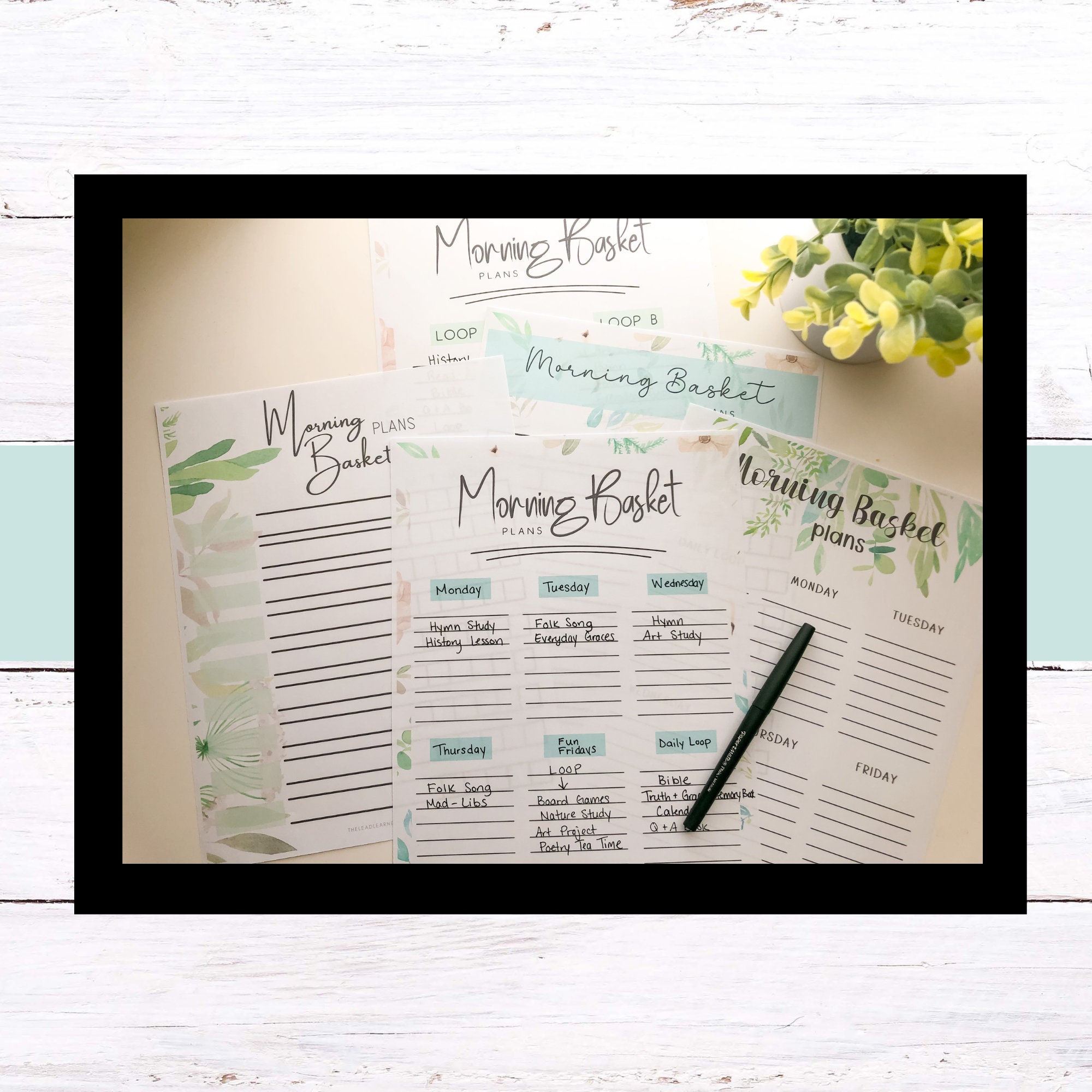 Homeschool Morning Basket Schedule Morning Basket Planner Homeschool ...