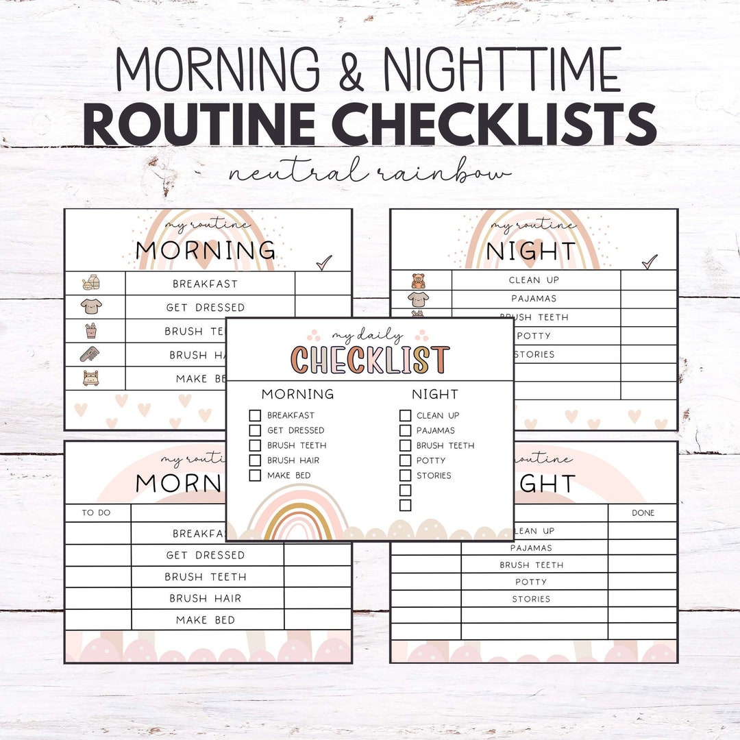 Daily Routine Chart | Morning Routine Checklist | Get Ready for School ...