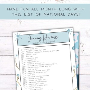January Bundle | Morning Menu | Winter Themed Printables - Etsy