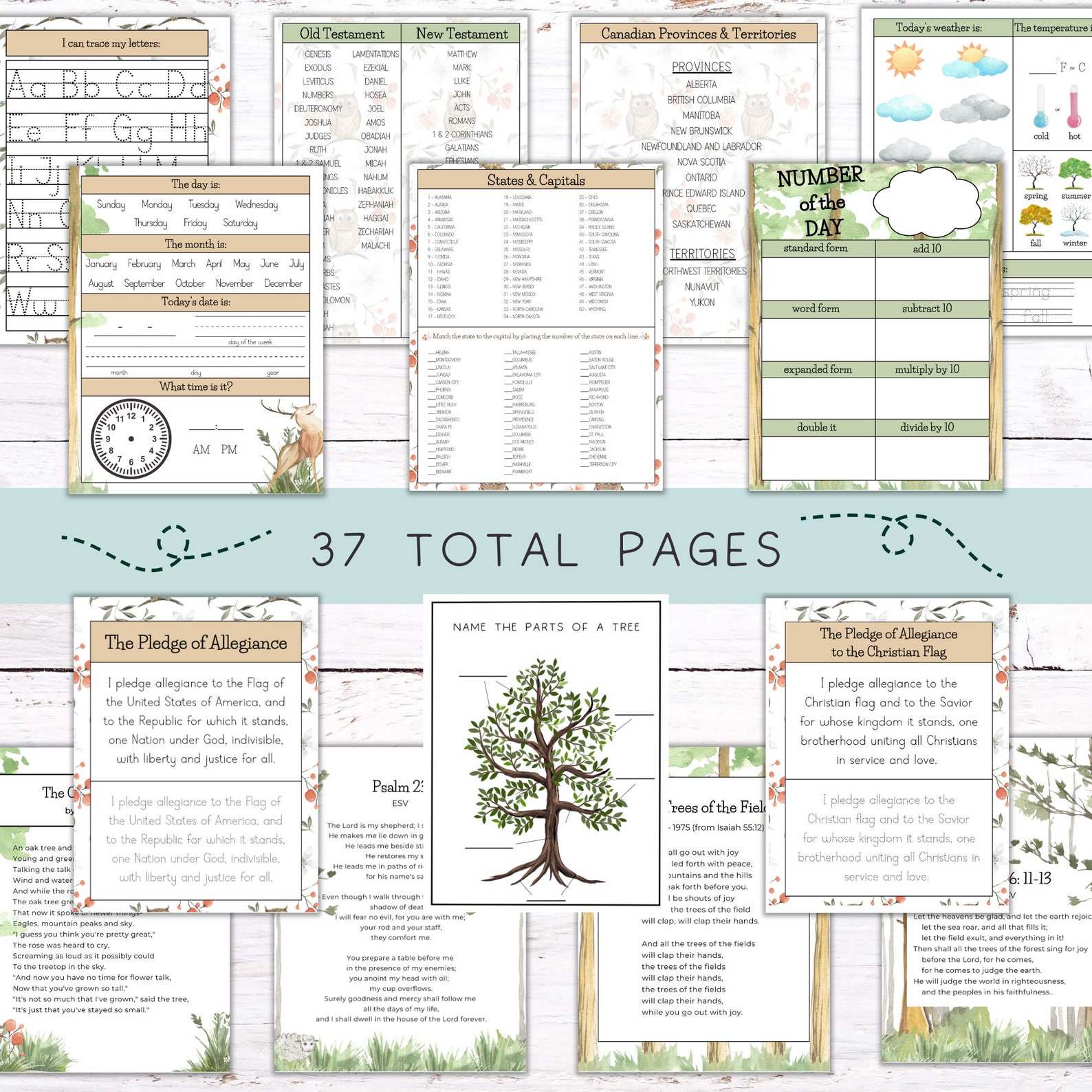 Morning Menu Bundle Calendar Pages Morning Basket Calendar Skills ...