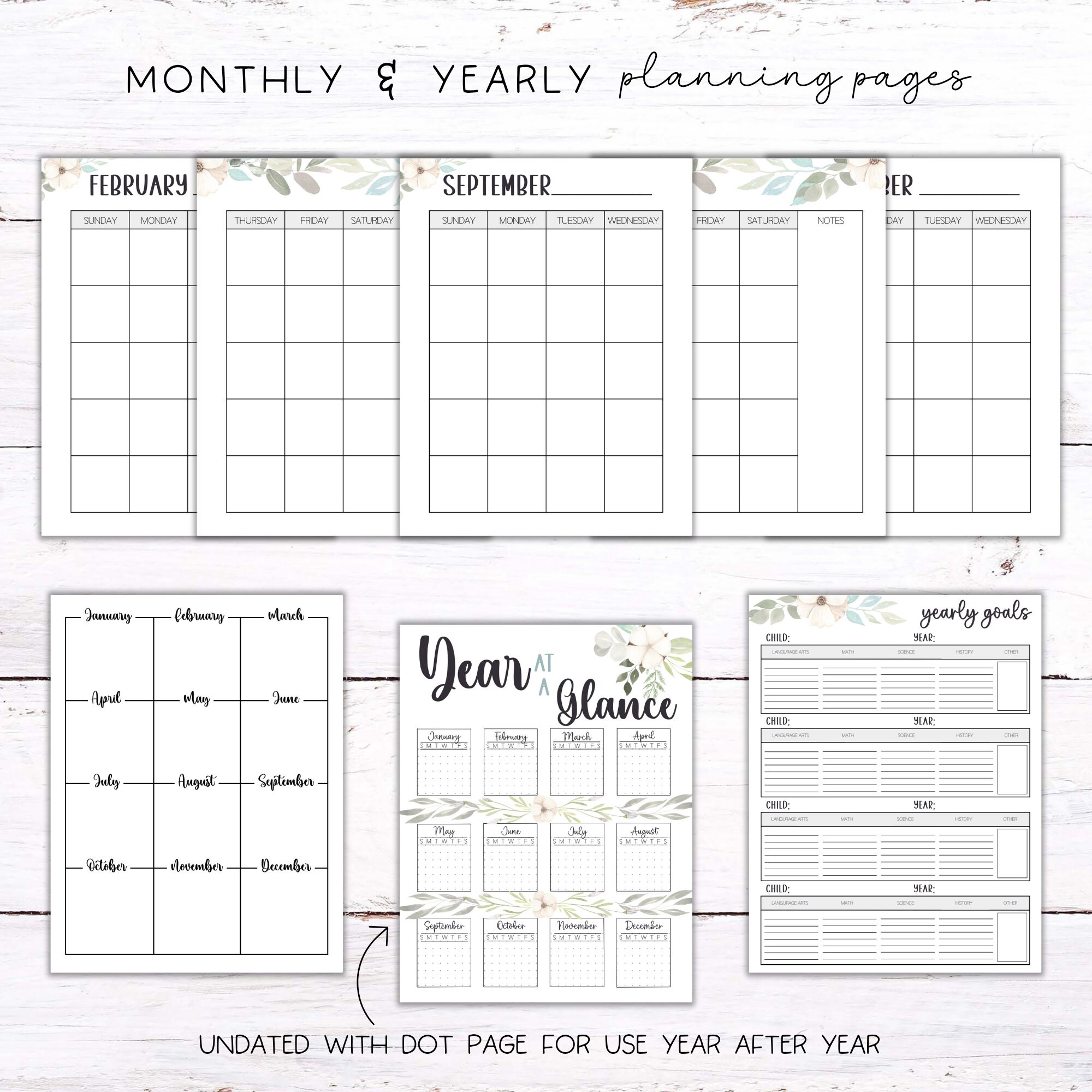 Homeschool Planner | Undated Planner | Homeschool Trackers | Printable ...